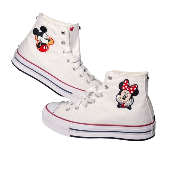 Converse | Shoes | Womens White Chuck Taylor Platforms Customized With ...